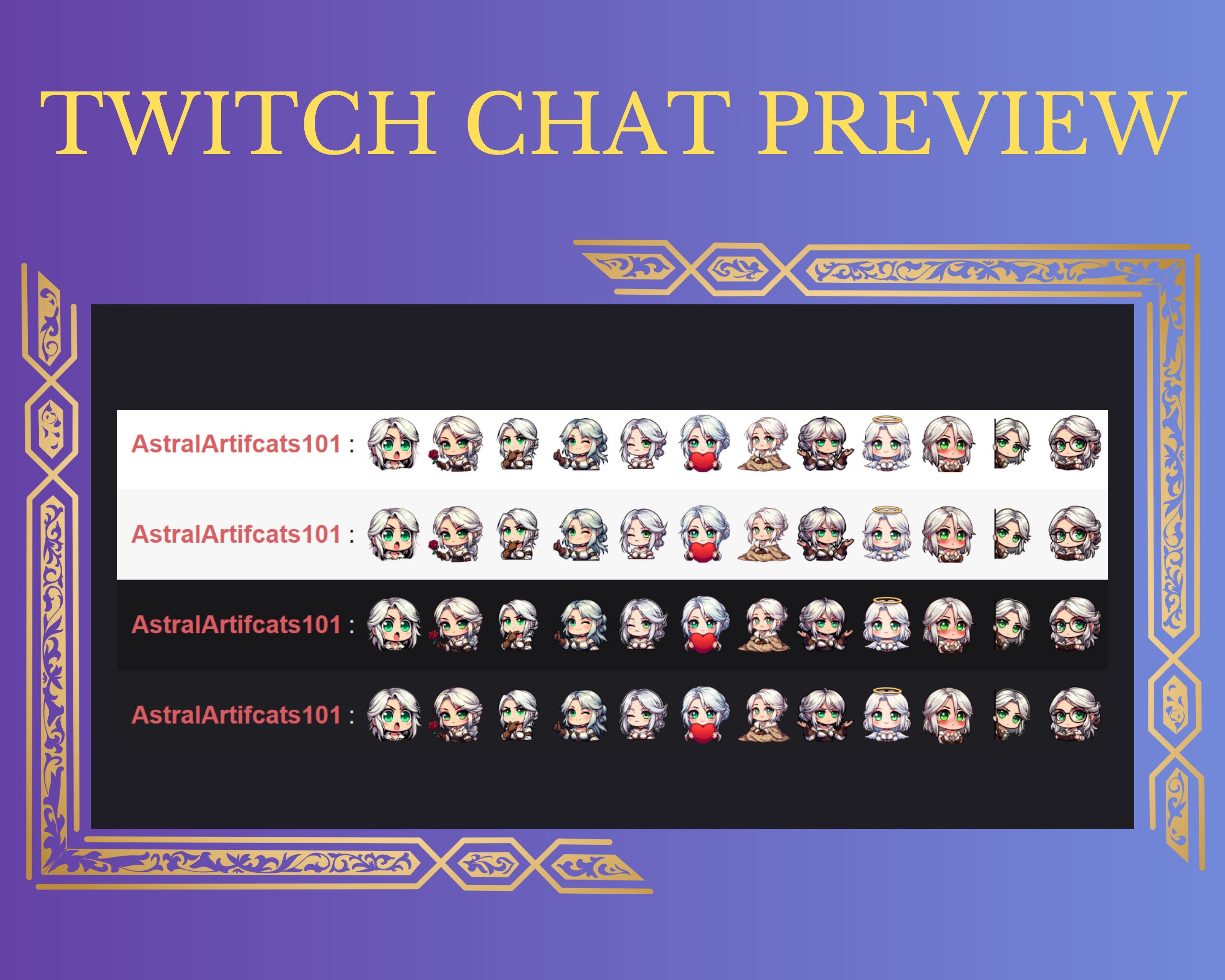The Witcher Ciri 12 EMOTE PACK. Twitch, Discord, Youtube, Stream ...