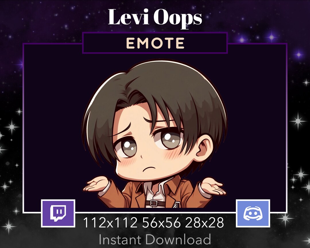 Attack on Titan Levi Oops, Woops . EMOTE, Twitch, Discord, Youtube ...