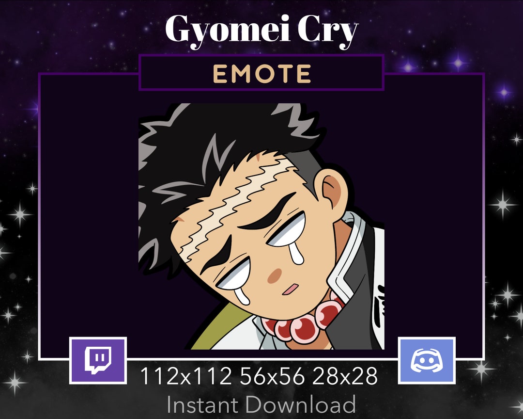 Demon Anime Gyomei Cry, This is Fine, Pray Pack Bundle Emote Twitch ...