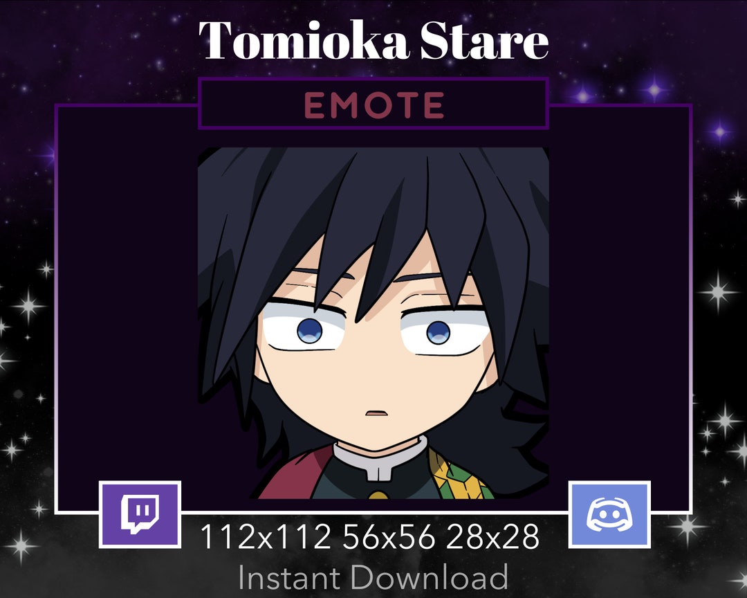 Demon Anime Tamioka Giyu Stare Emote Pack Bundle Twitch Stream Discord ...