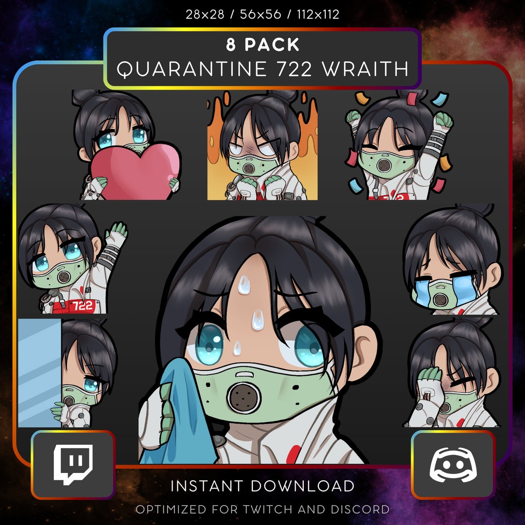 Apex Legends Wraith Quarantine 722 8 Pack, Bundle. Emote, Twitch ...