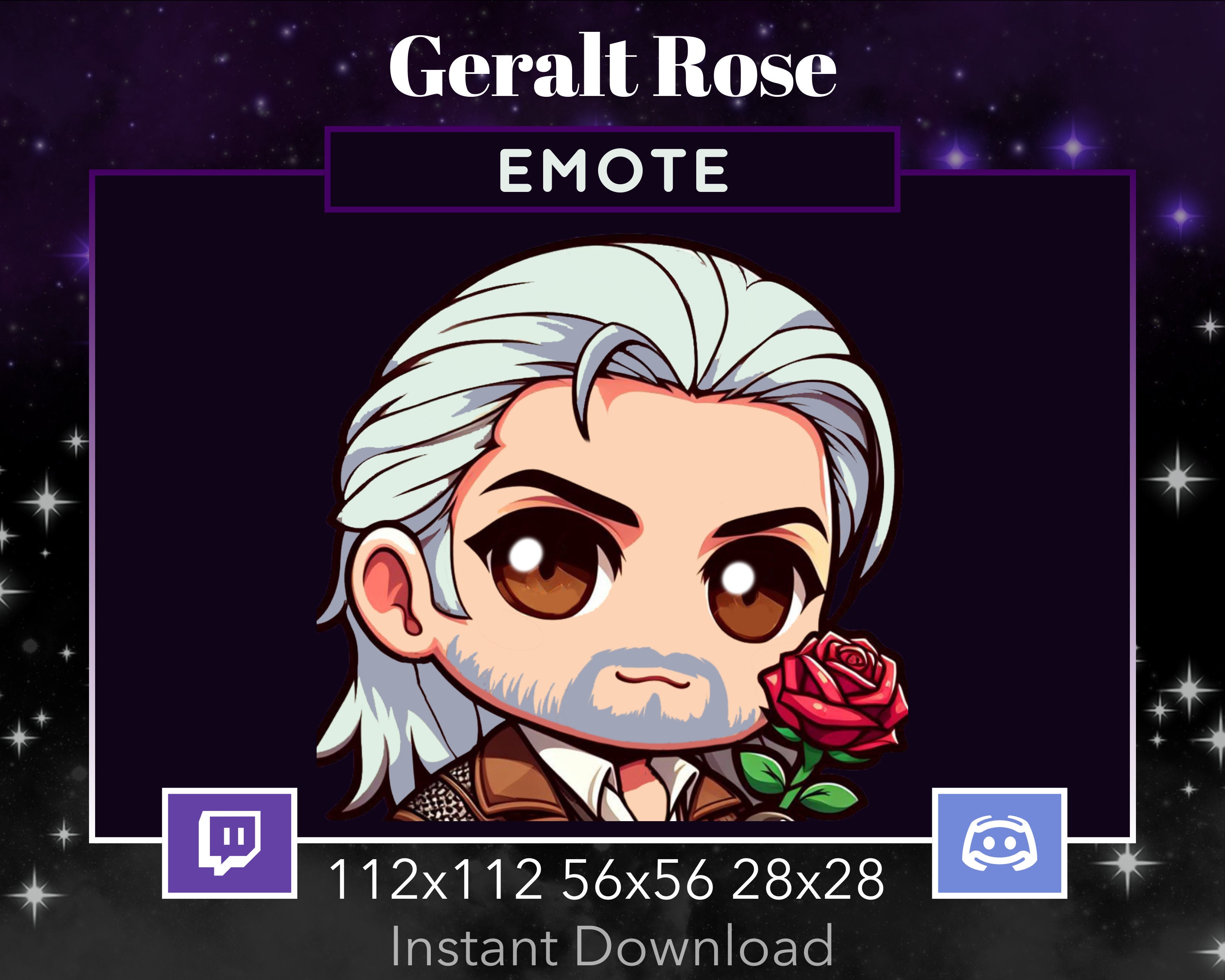 The Witcher Geralt Rose, Flirty , Love, Flower. EMOTE, EMOTES for ...