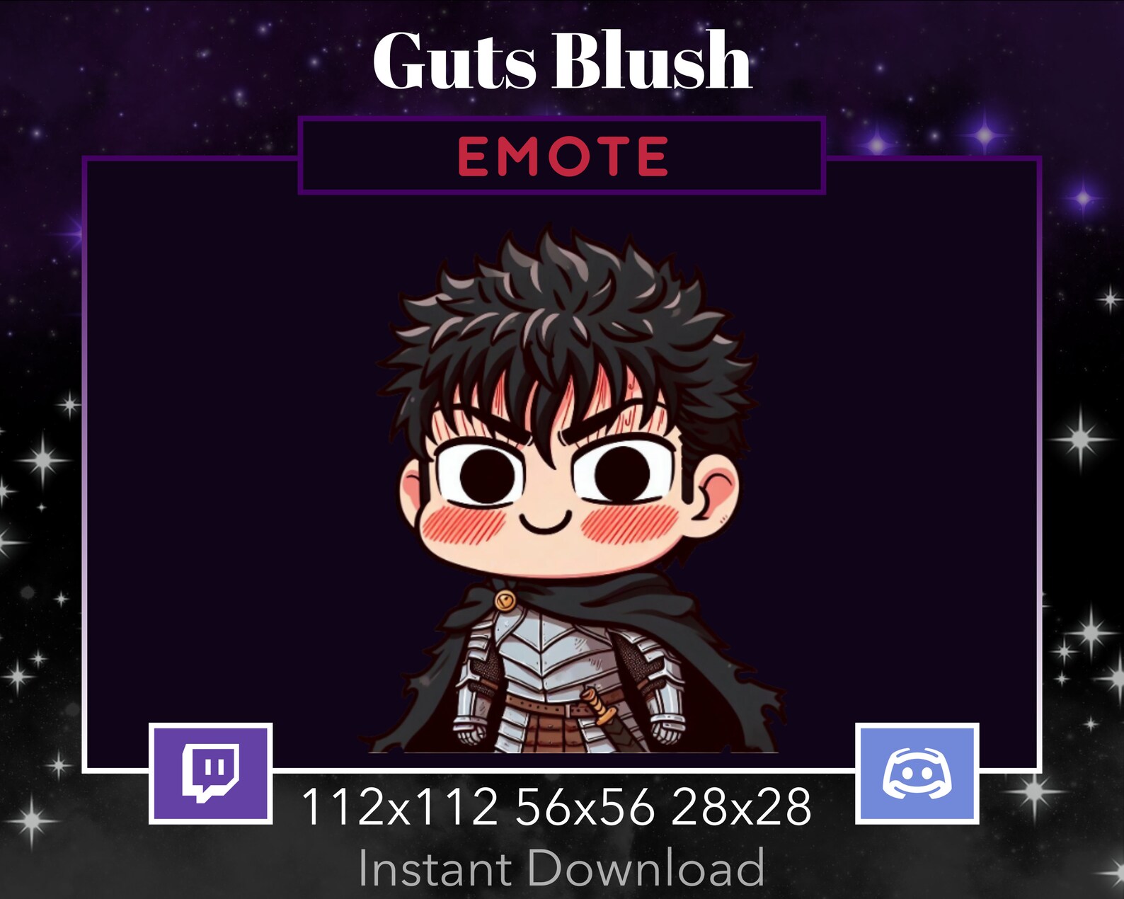 Berserk Guts Blush , Blushing , UWU. Manga, Anime EMOTE, EMOTES for ...