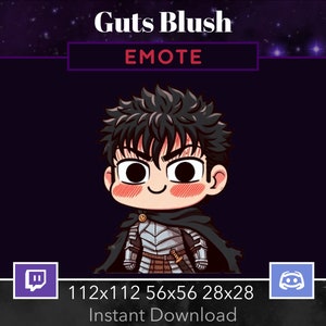 Berserk Guts Blush , Blushing , UWU. Manga, Anime EMOTE, EMOTES for ...