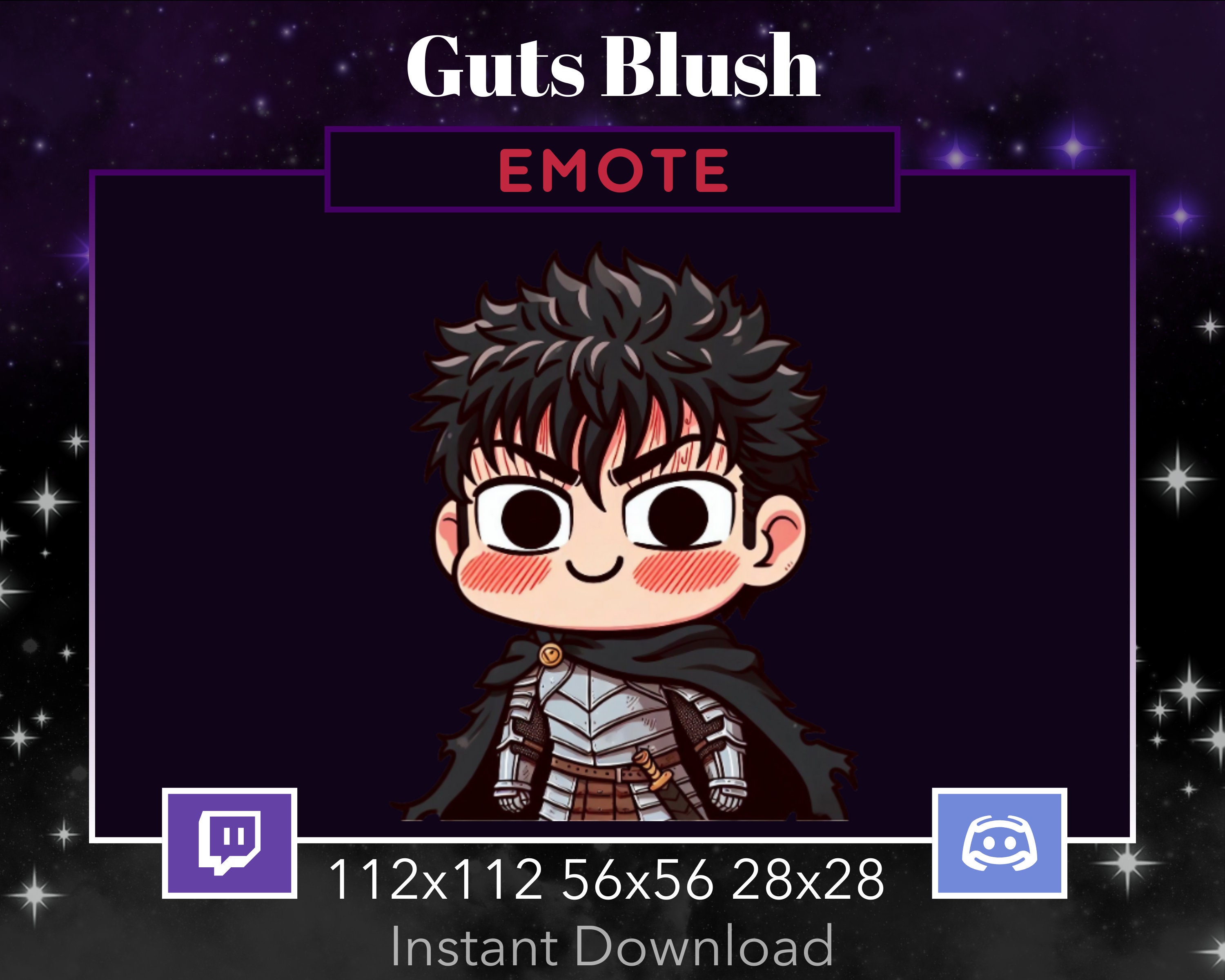 Berserk Guts Blush , Blushing , UWU. Manga, Anime EMOTE, EMOTES for ...
