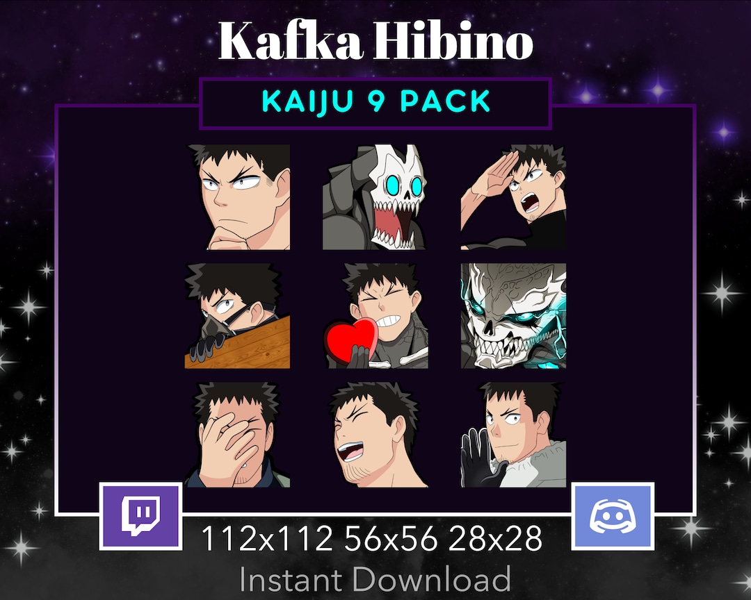 Kafka Hibino Kaiju Emote 9 Pack, Bundle for Twitch, Discord. Anime ...