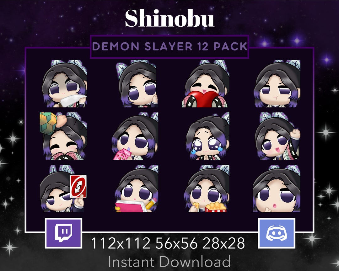 Anime, 12 Pack, Butterfly Girl, Demon, Set, Emote, Love, Knife, Wave ...