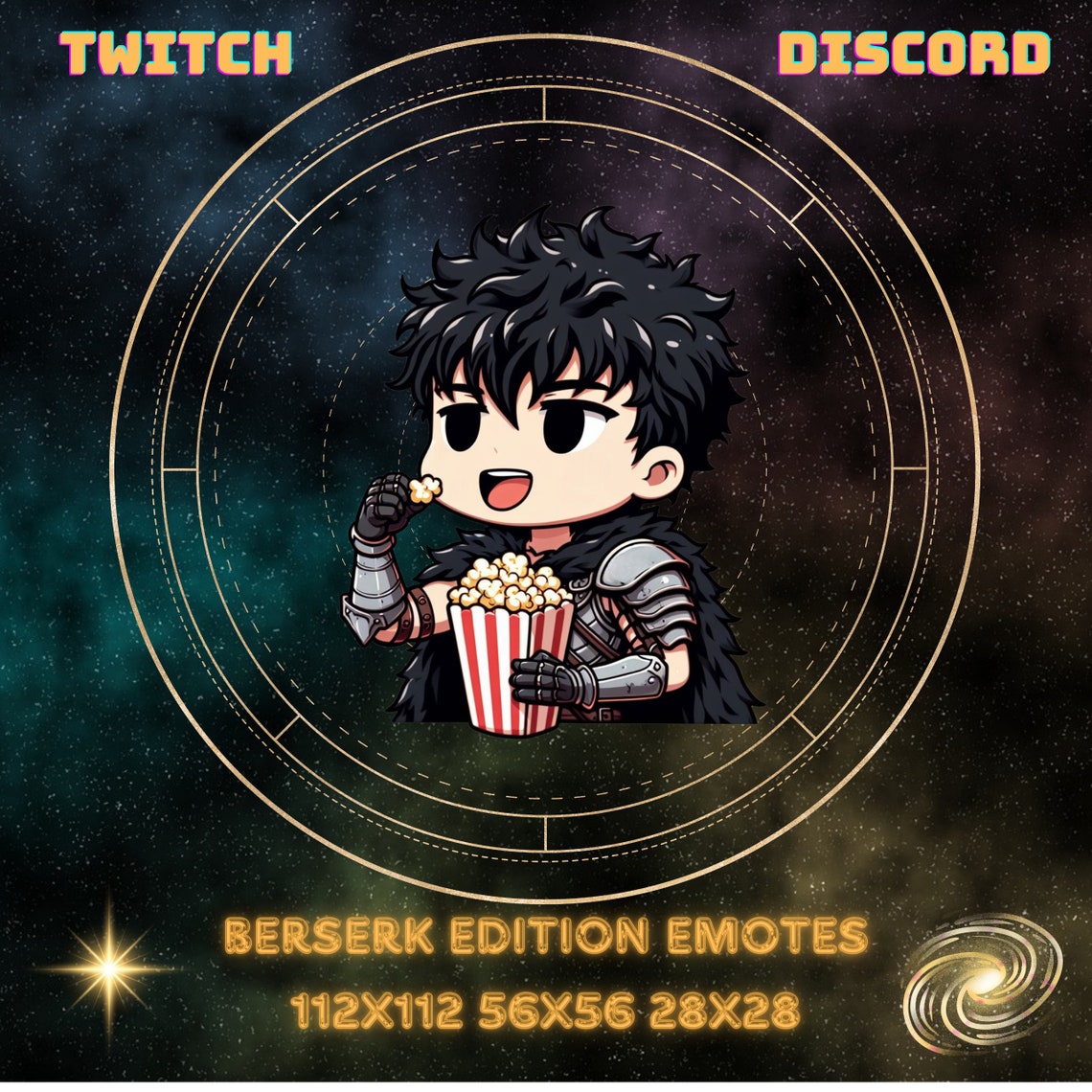 Berserk Guts Eat, Eating Popcorn. Manga, Anime EMOTE, EMOTES for Twitch ...
