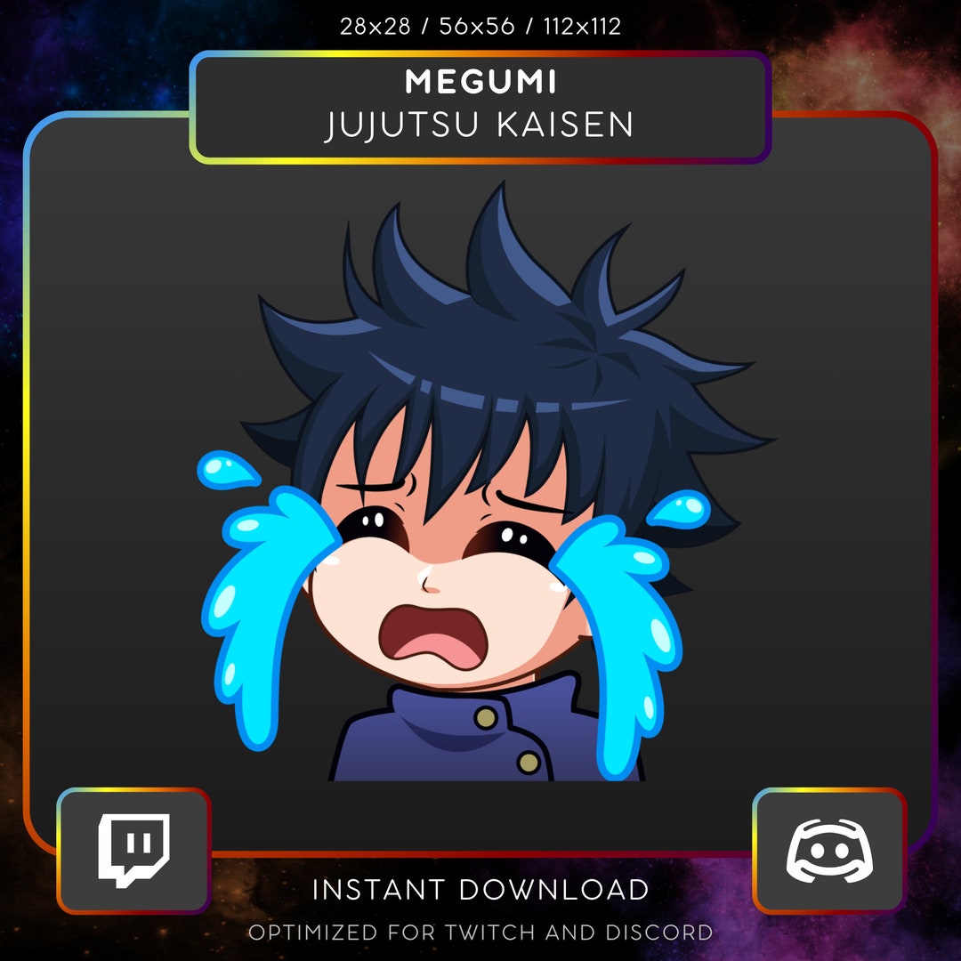 Jujutsu Kaisen Megumi Cry. Emote, Twitch, Discord, Stream, Printable ...