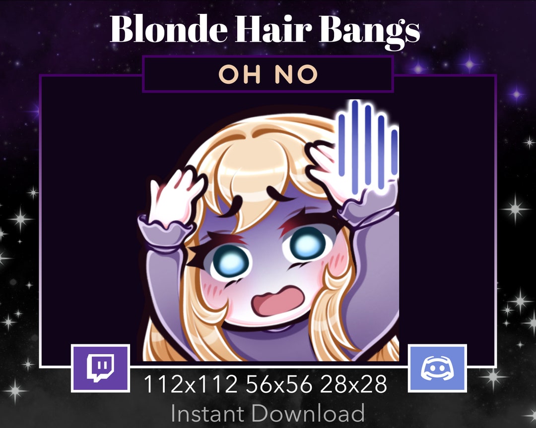 Chibi Girl Oh No Emote, Twitch, Discord, Stream, Blonde Hair, Blue Eyes ...