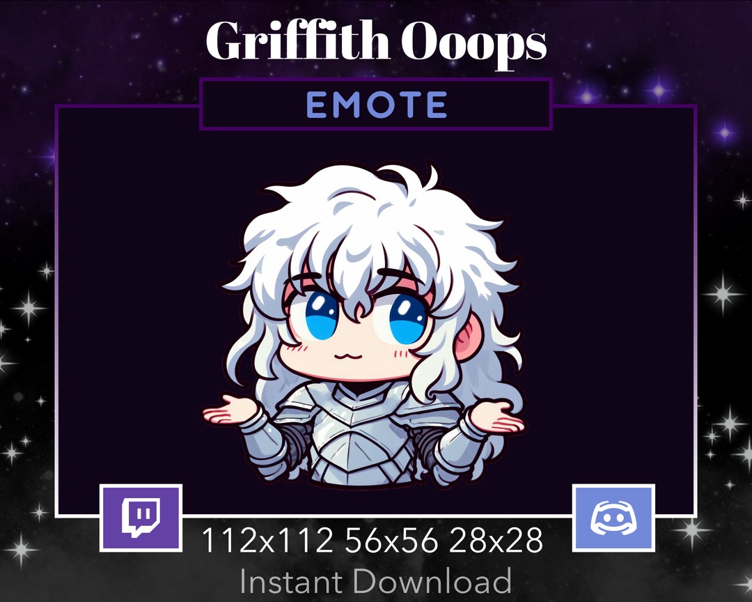 Berserk Griffith Oops, Woops, Oopsie. Manga, Anime, Emote, Twitch ...