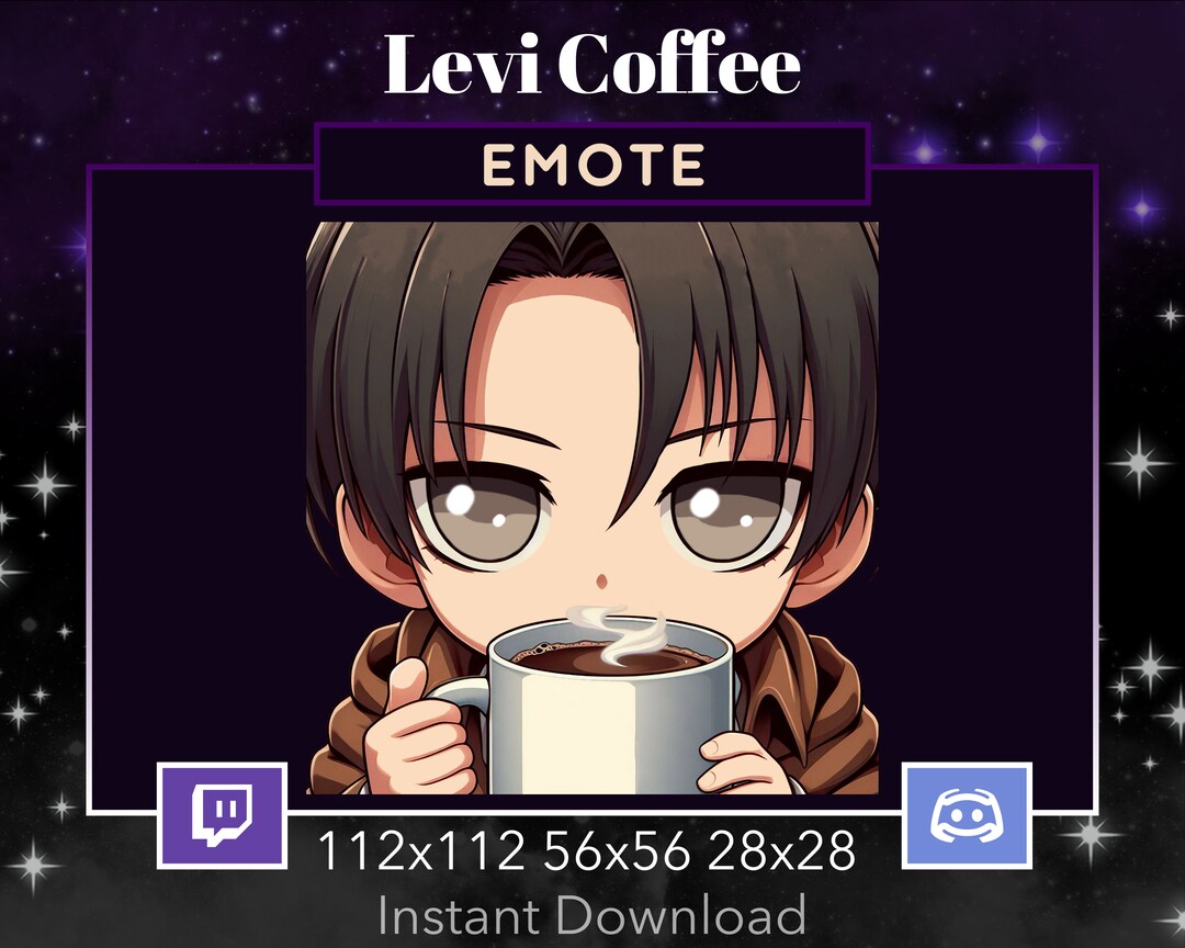 Attack on Titan Levi Drinking Coffee, Hot Chocolate . EMOTE, Twitch ...