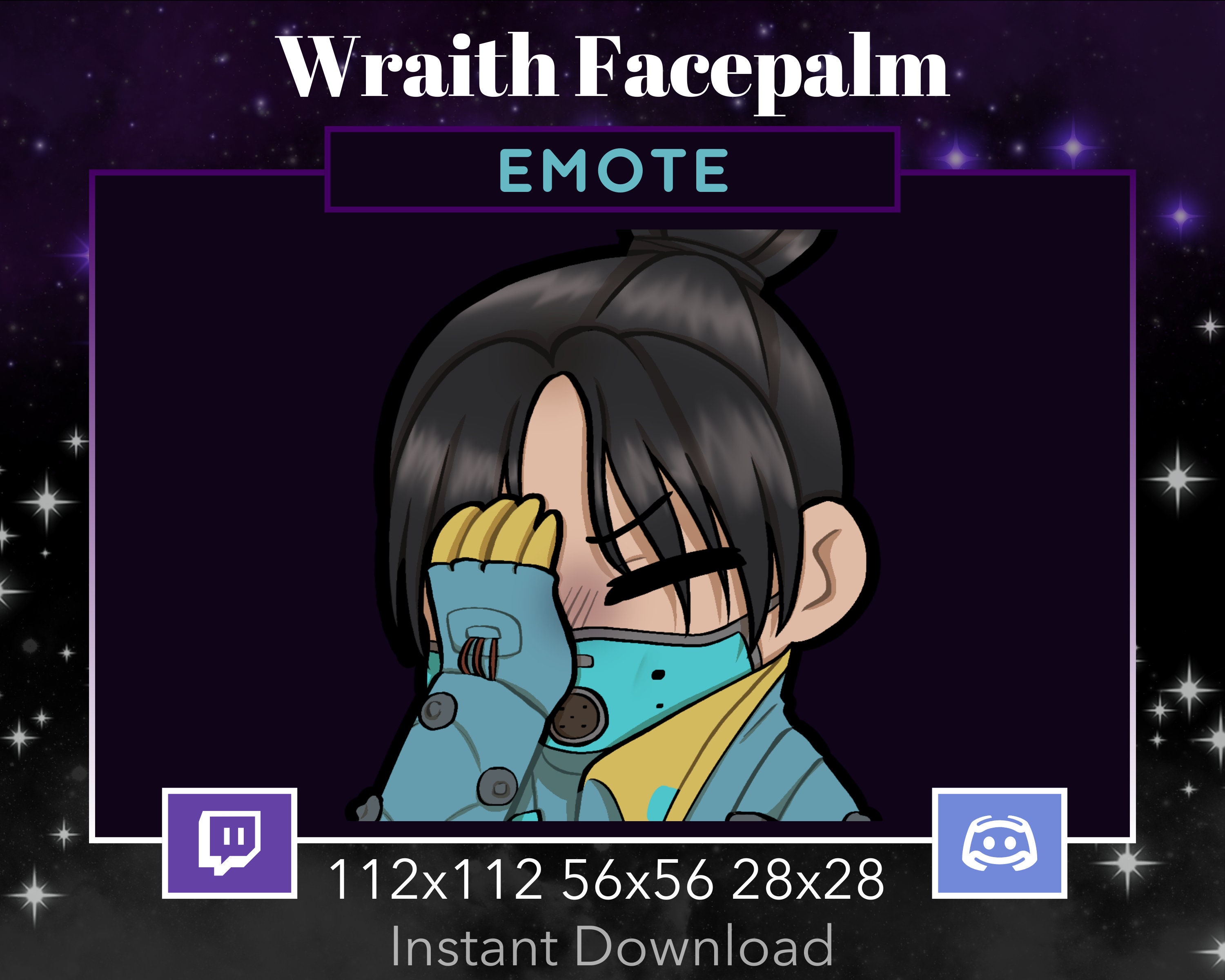 Apex Legends Emote Wraith Depths of the Void Facepalm. Emote Twitch, Emote Discord, Stream ...
