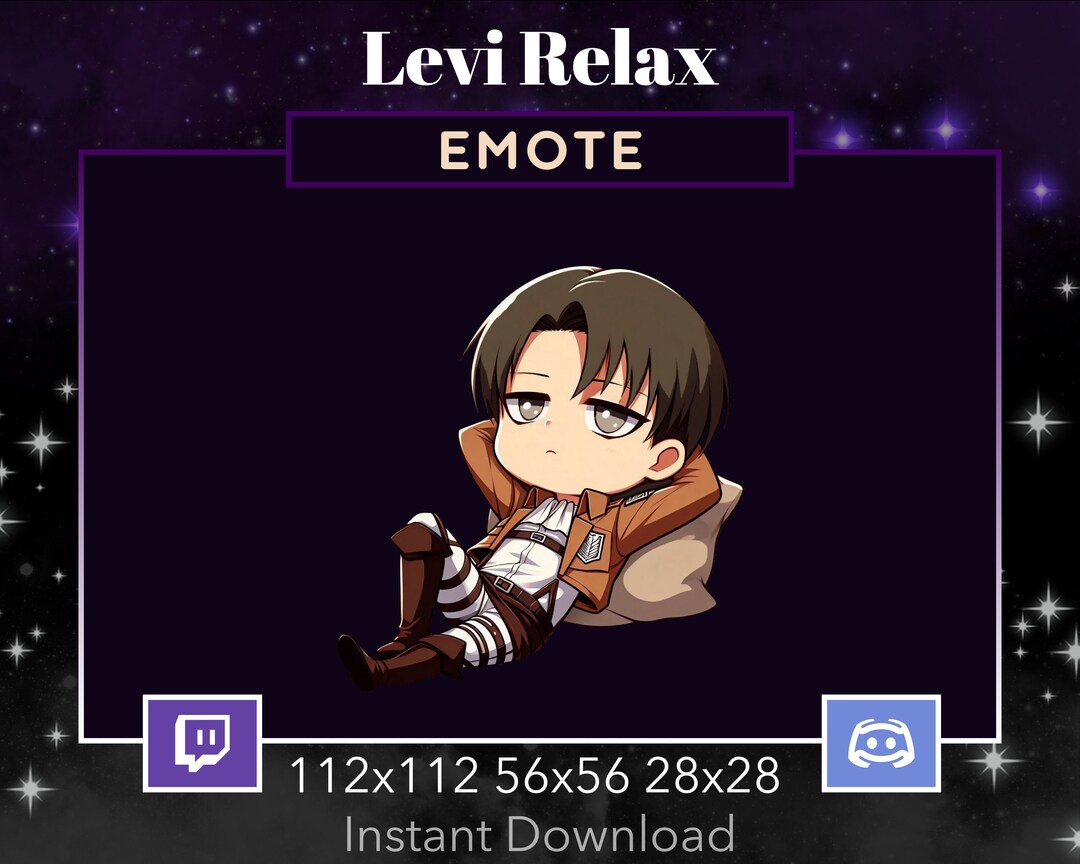 Attack on Titan Levi Chill, Relax, Sleep . EMOTE, Twitch, Discord ...
