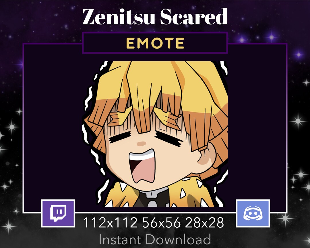 Demon Anime Zenitsu Sleep Nervous Cry Scared Pack Bundle Emote Twitch ...