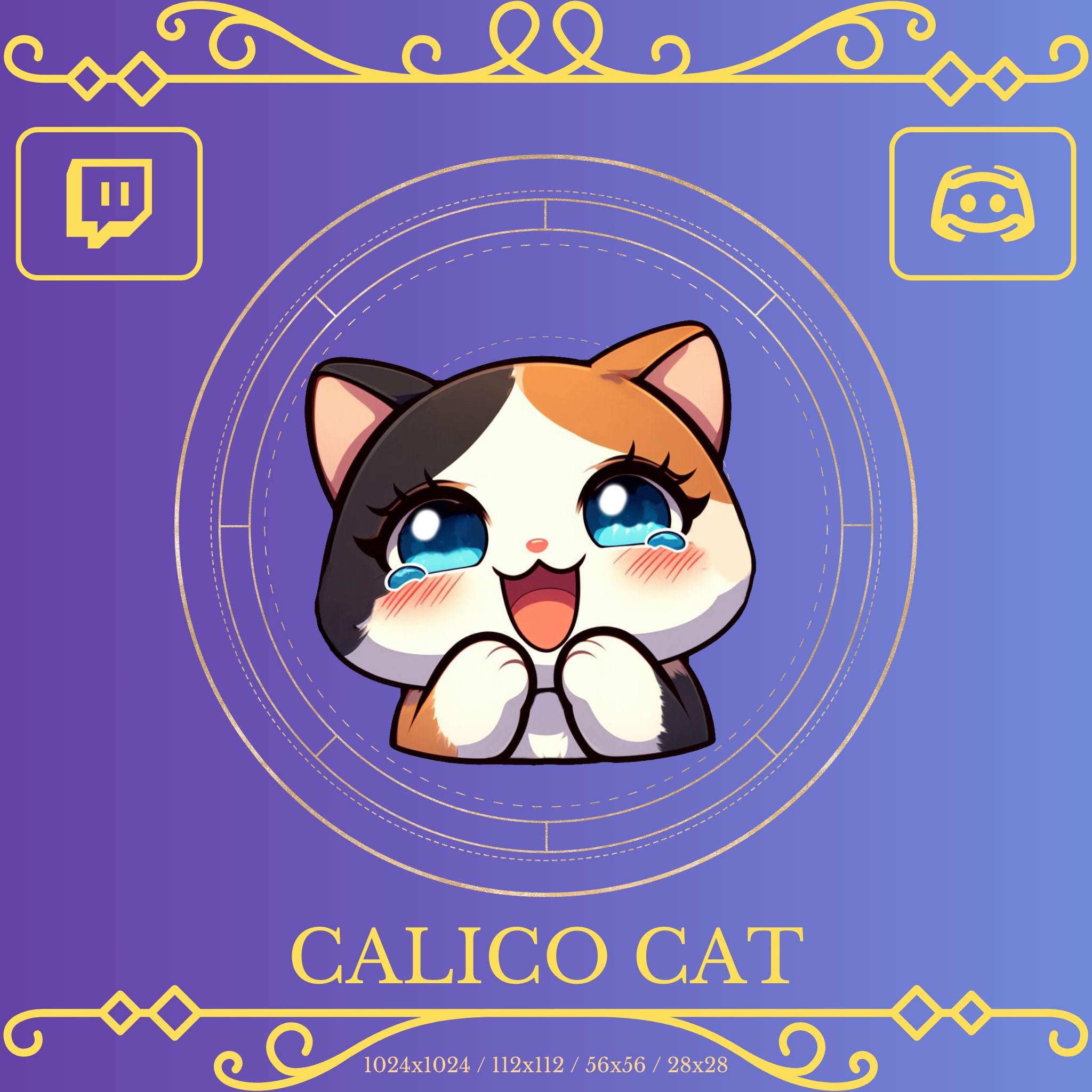 Calico Cat Laugh, Rofl, Lol. Emote, Animal, Twitch, Discord, Youtube ...