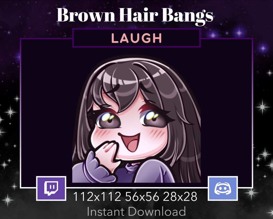Chibi Girl Laugh, Lol Emote, Twitch, Discord, Stream, Brown Hair, Brown ...