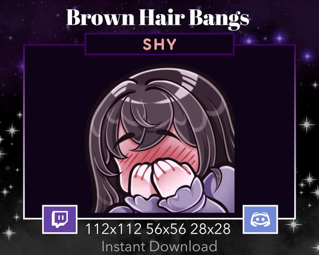 Chibi Girl Shy Uwu Emote, Twitch, Discord, Stream, Brown Hair, Brown ...