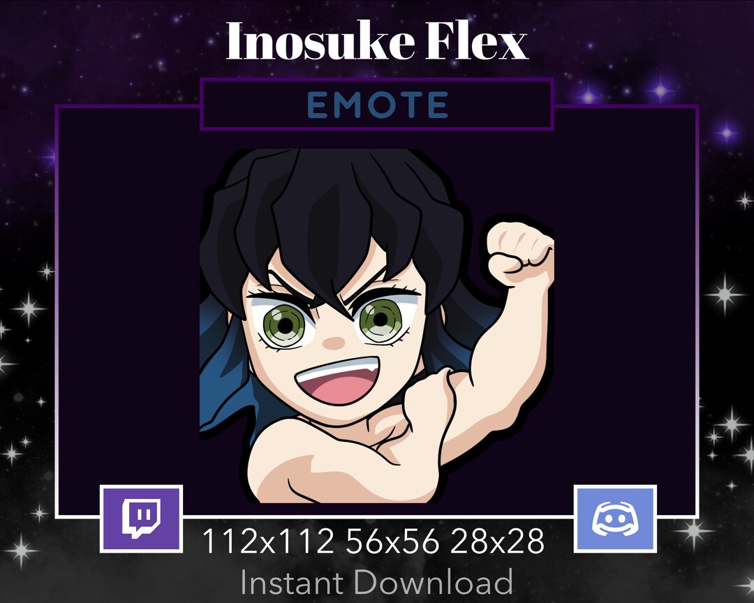 Demon Anime Inosuke Blink, Flex, Rage Pack Bundle Emote Twitch Stream ...