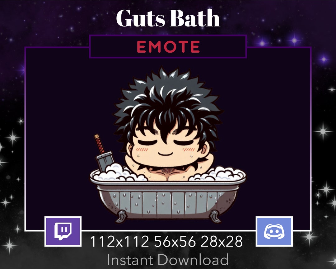 Berserk Guts Bath, Shower, Showering. Manga, Anime EMOTE, EMOTES for ...