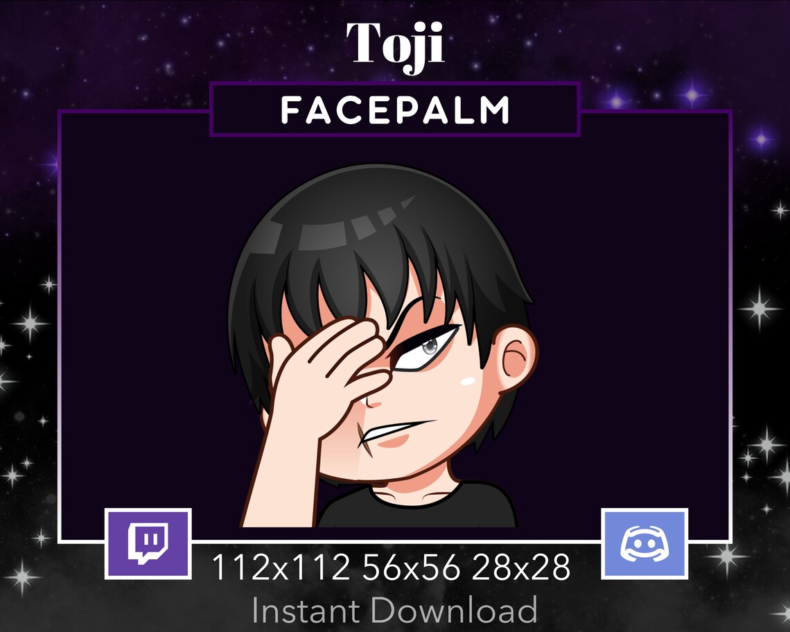 Jujutsu Kaisen Toji Facepalm ,smirk. Emote, Twitch, Discord, Stream ...