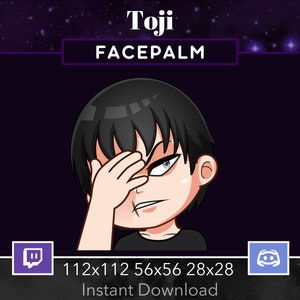 Jujutsu Kaisen Toji Facepalm ,smirk. Emote, Twitch, Discord, Stream ...