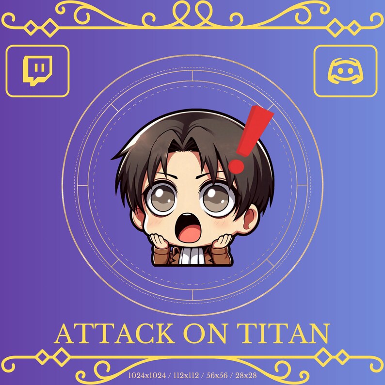 Attack on Titan Levi Amazed, Pogchamp, Wow . EMOTE, Twitch, Discord ...