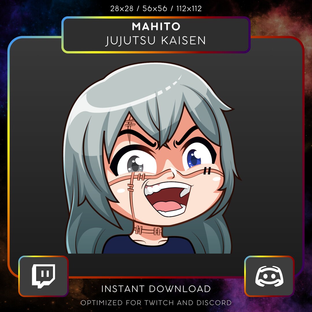 Jujutsu Kaisen Mahito Laugh . Emote, Twitch, Discord, Stream, Printable ...