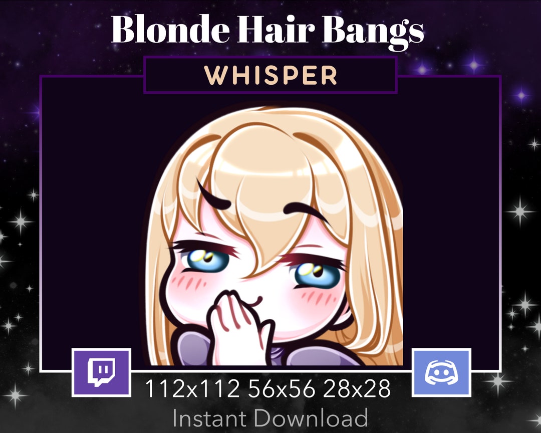 Chibi Girl Whisper Giggle Emote, Twitch, Discord, Stream, Blonde Hair ...