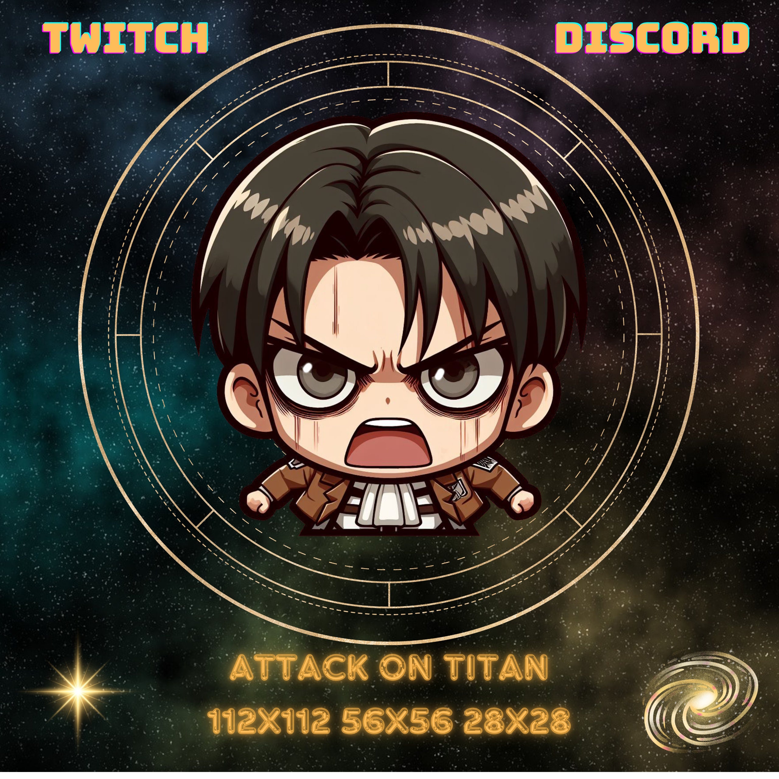 Attack on Titan Levi Rage . EMOTE, Twitch, Discord, Youtube, Stream ...
