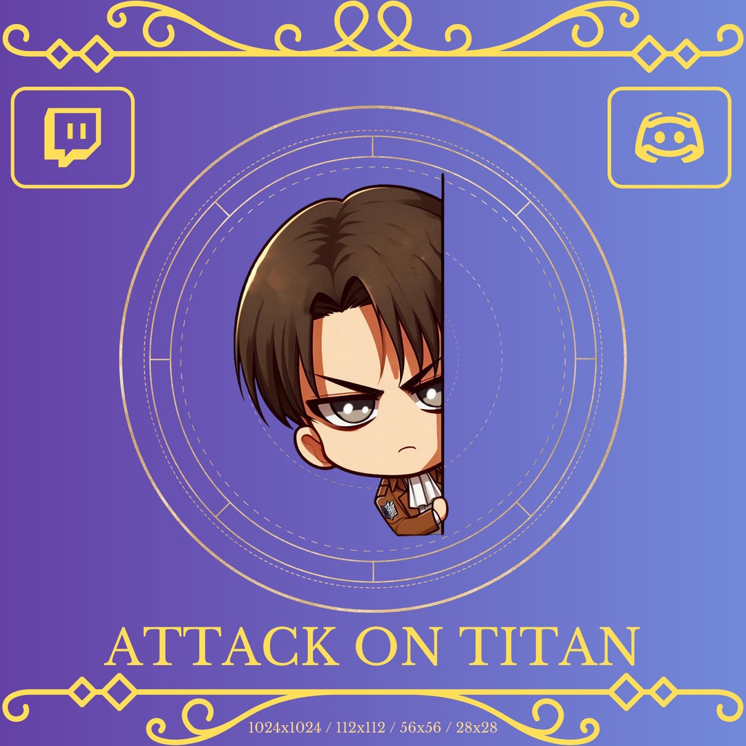 Attack on Titan Levi Lurk, Hiding. EMOTE, Twitch, Discord, Youtube ...