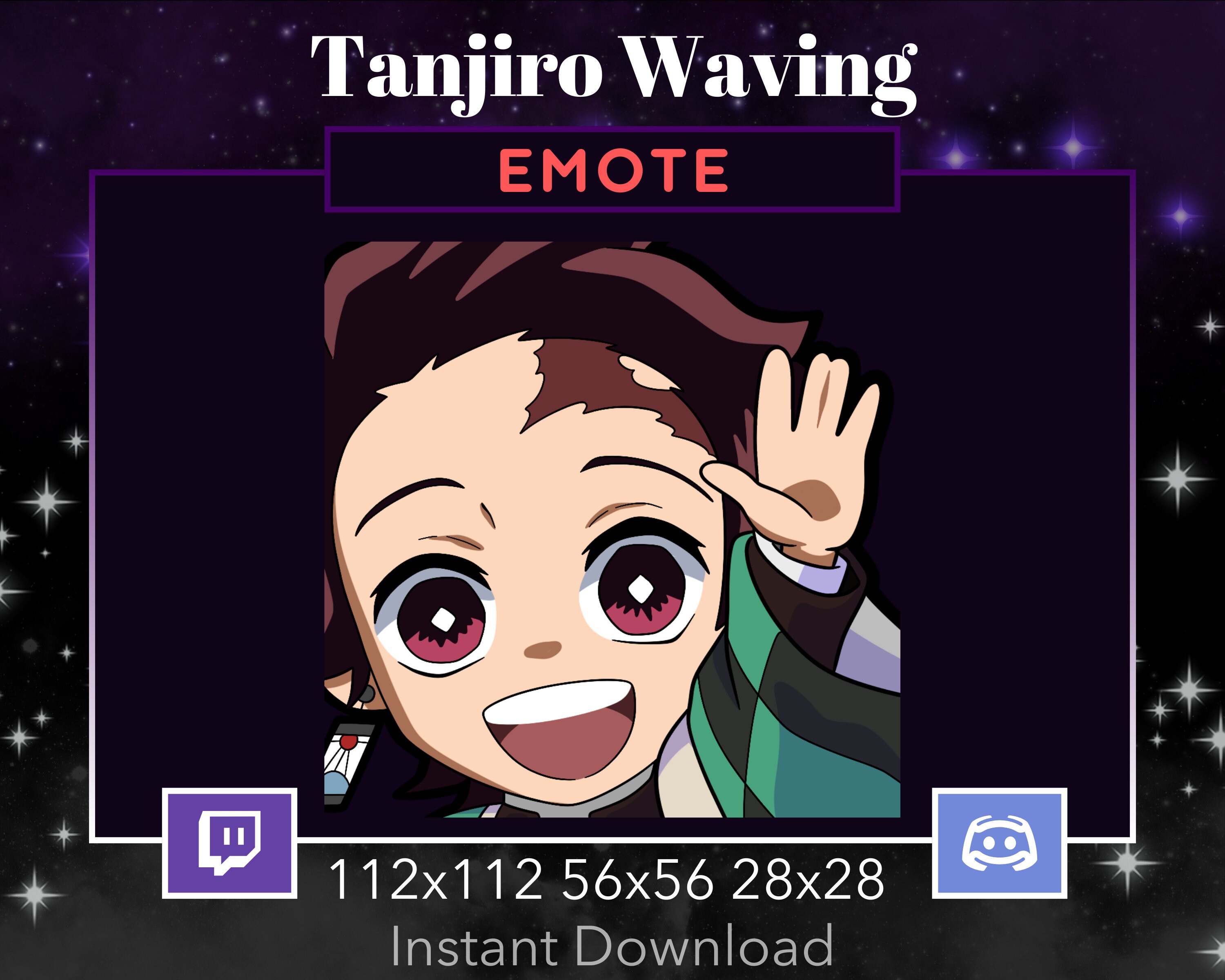Demon Anime Tanjiro Eat, Hi, Wave, Rage Pack Bundle Emote Twitch Stream ...