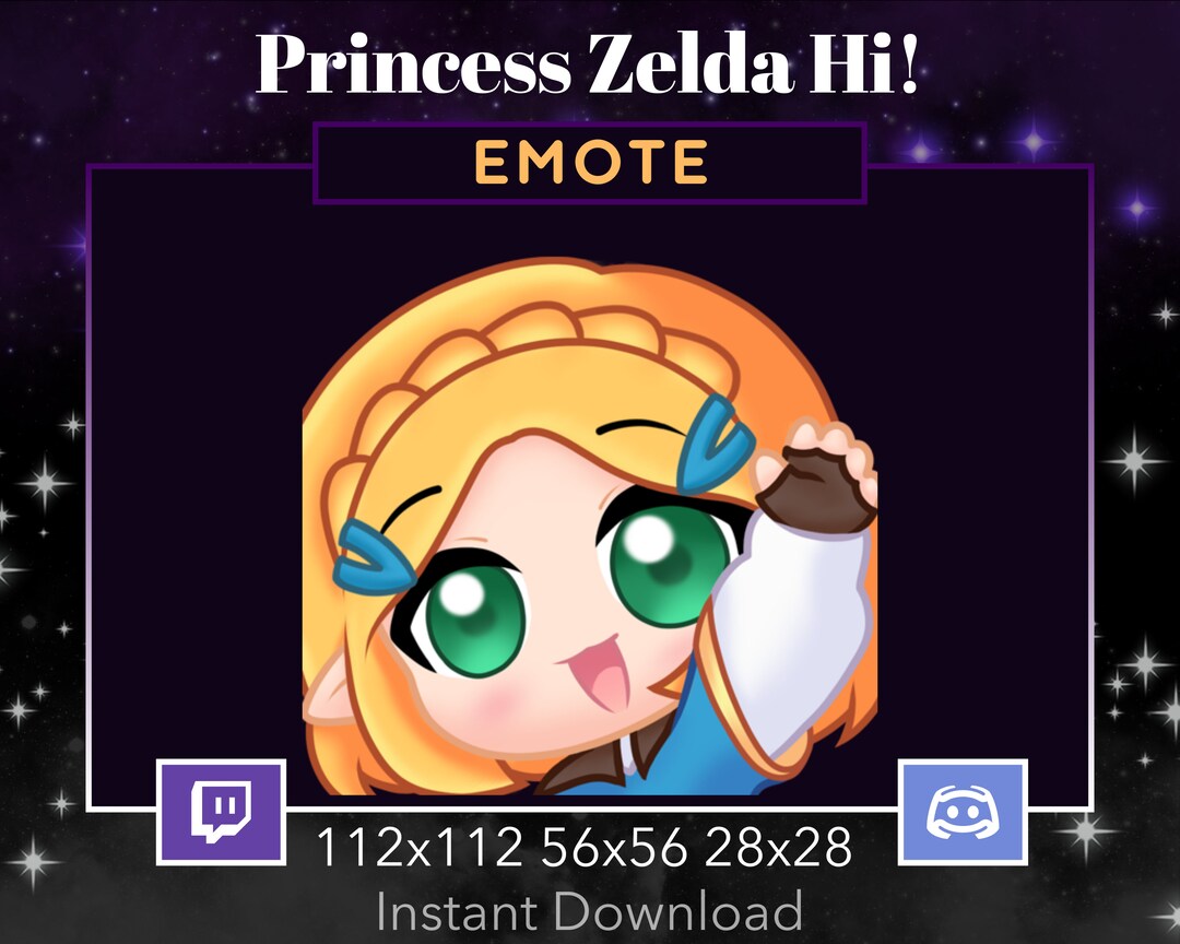 Princess Zelda Tears of the Kingdom Hi, Waving Emote, Twitch, Discord ...