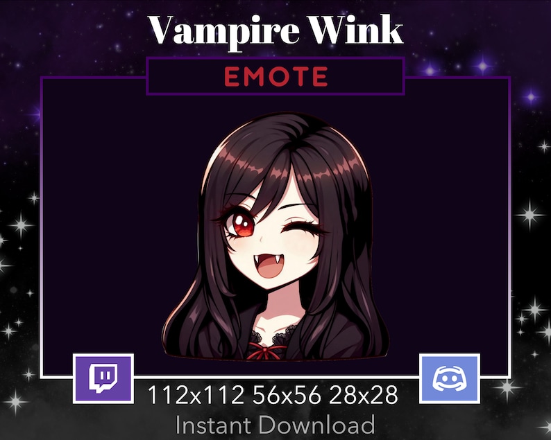 Vampire Woman, Wink. Emote, Animal, Twitch, Discord, Youtube, Stream ...