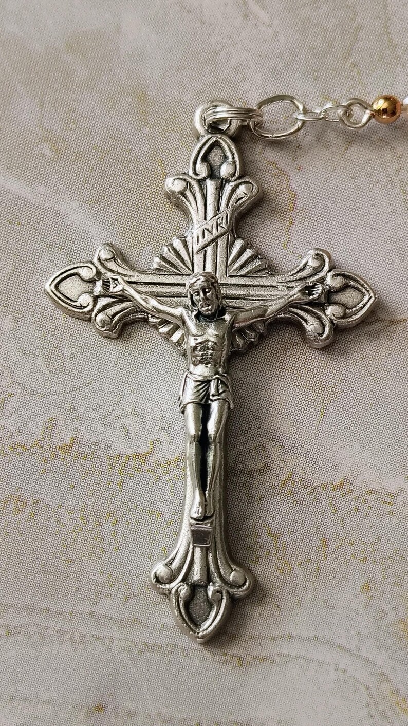 Our Lady of Guadalupe Rosary, Pink Jasper Stone, Handmade Catholic Gift ...