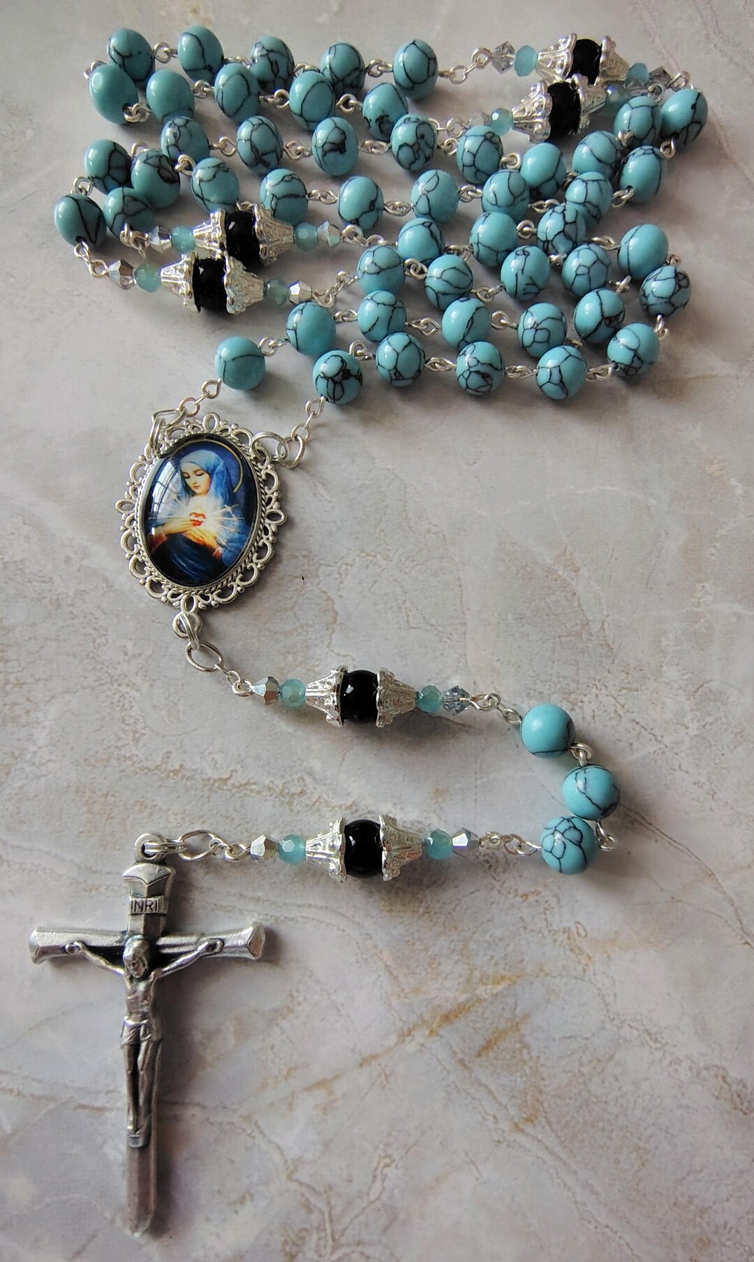 Our Lady of Sorrows Lent Rosary, Catholic Rosary, Blue Turquoise ...