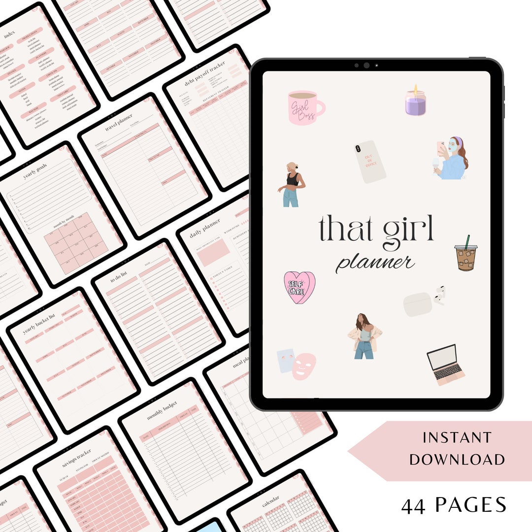 Coquette Digital Planner for Girls, That Girl Planner, Stylish ...