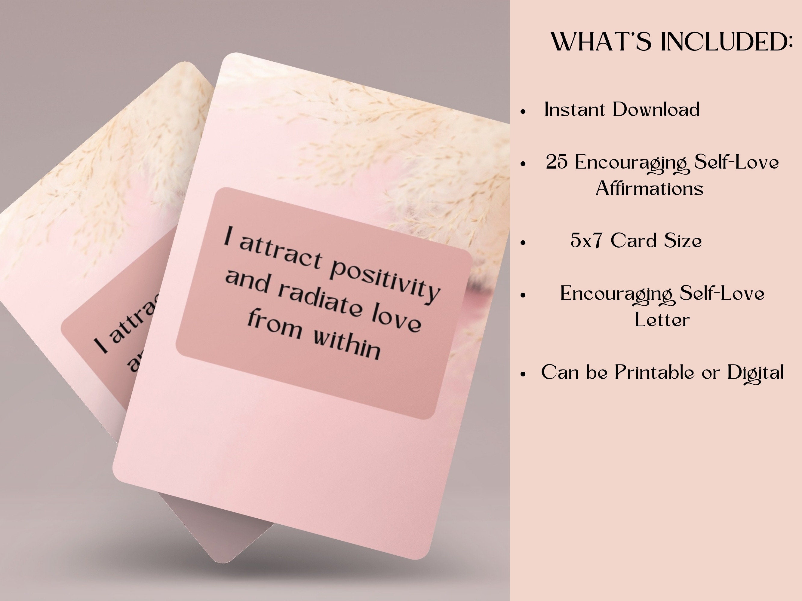25 Self Love Digital Affirmation Cards, Inspirational, Daily ...