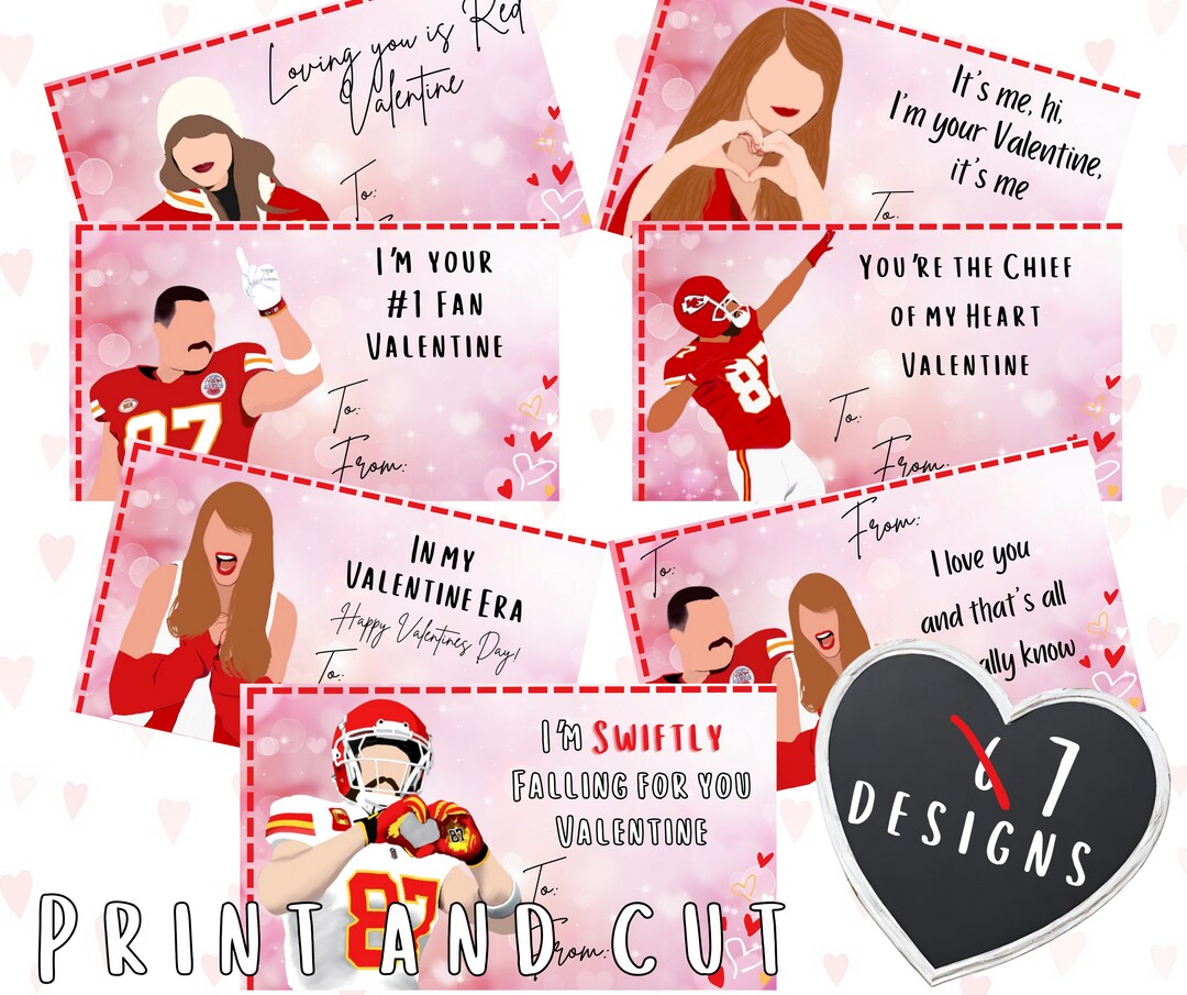Taylor Swift Travis Kelce Valentines, Swiftie Valentines, Travis Kelce ...
