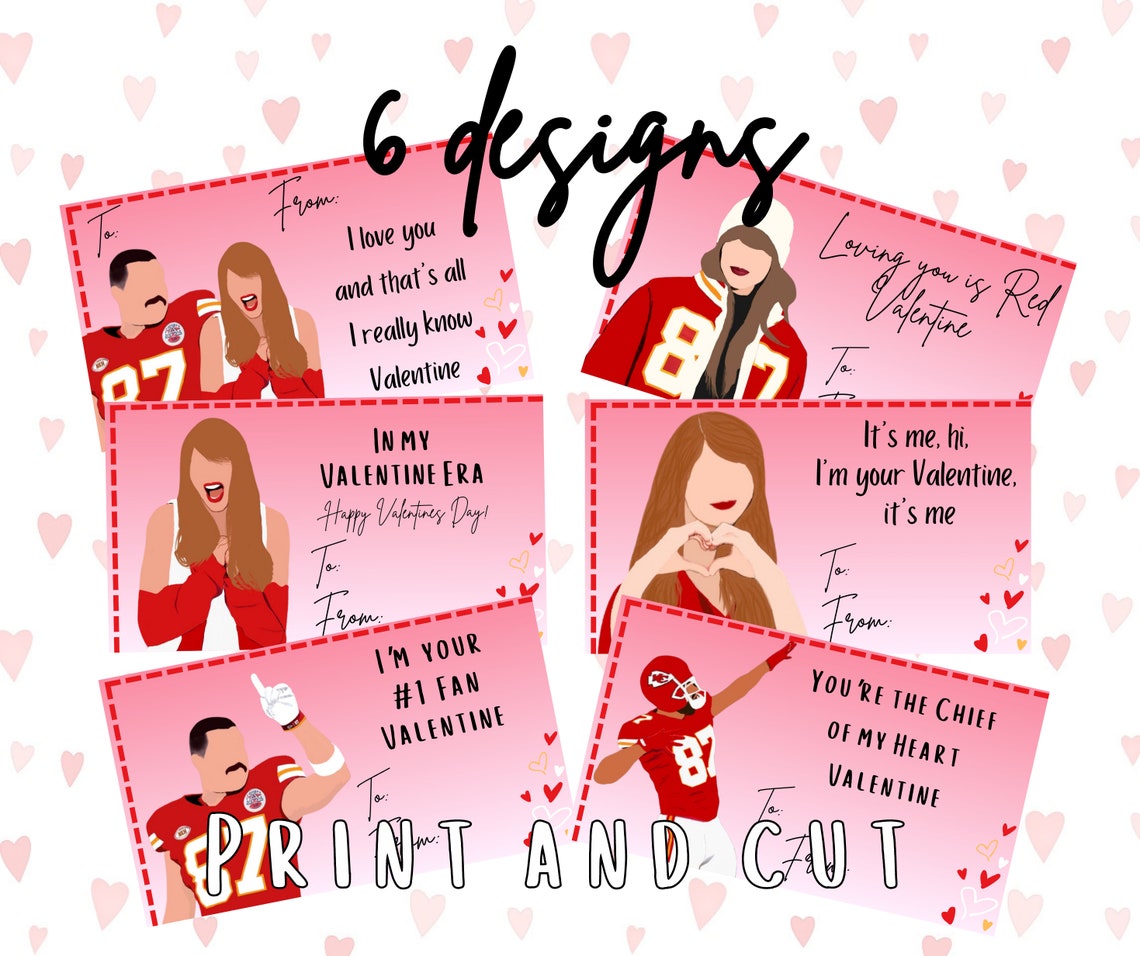 Taylor Swift Travis Kelce Valentines, Swiftie Valentines, Travis Kelce ...