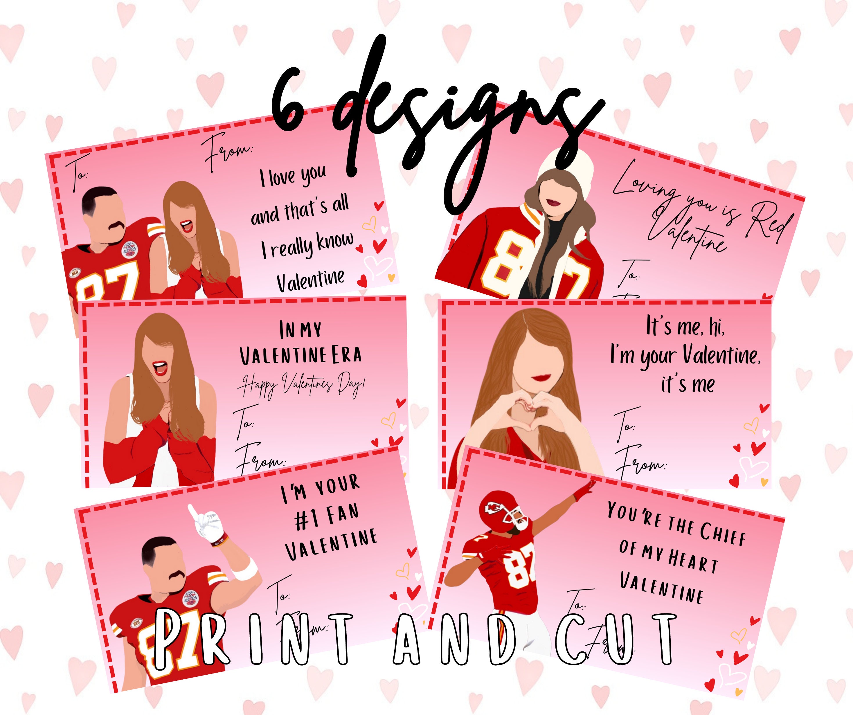 Taylor Swift Travis Kelce Valentines, Swiftie Valentines, Travis Kelce ...