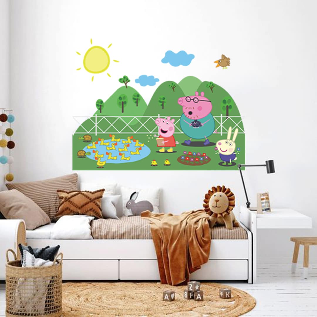 Farm House Fun Peppa Pig Wall Decal Peppa Pig Wall Art Animal Wall ...
