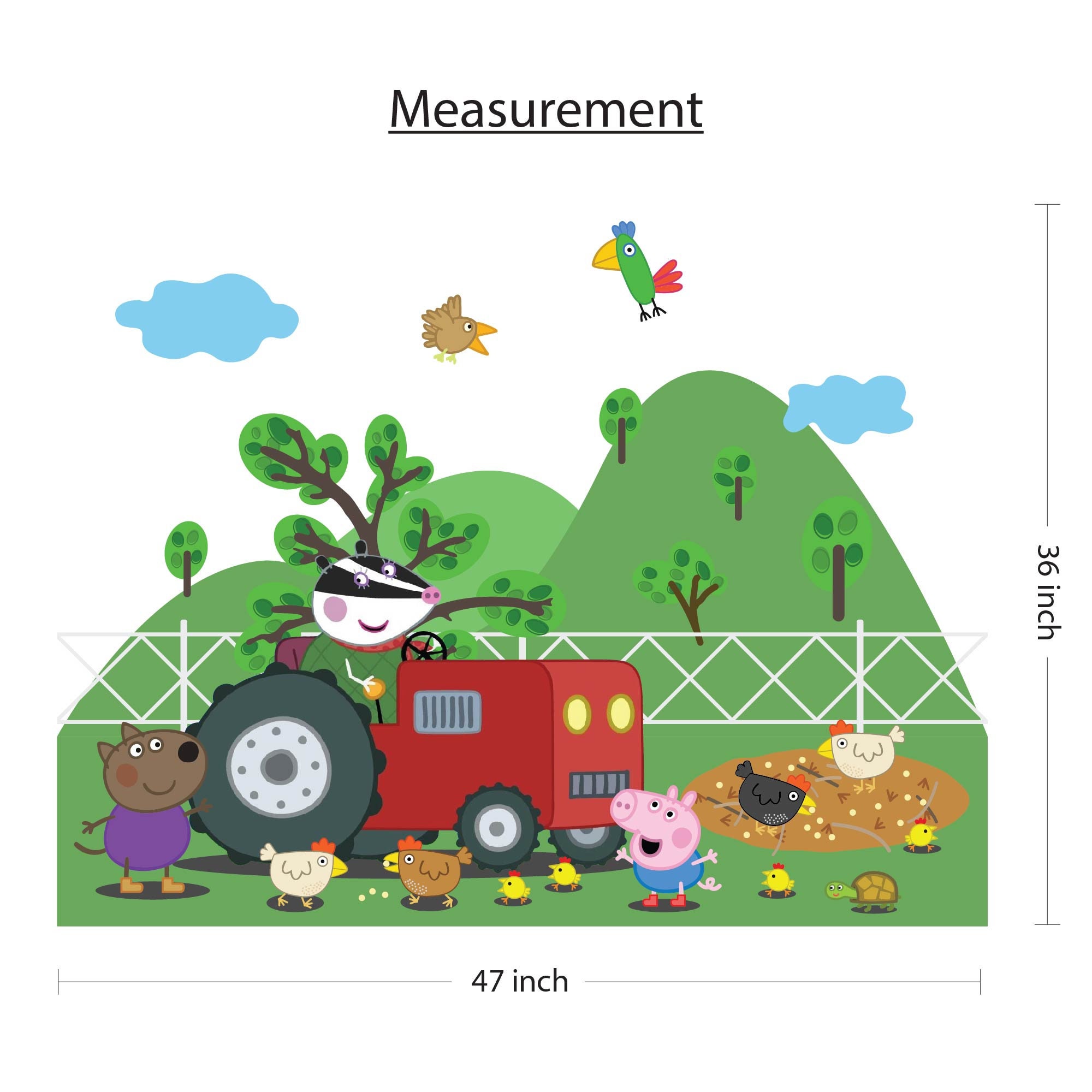 Peppa Pig Wall Decal Peppa Pig Wall Art Animal Wall Sticker Peppa ...