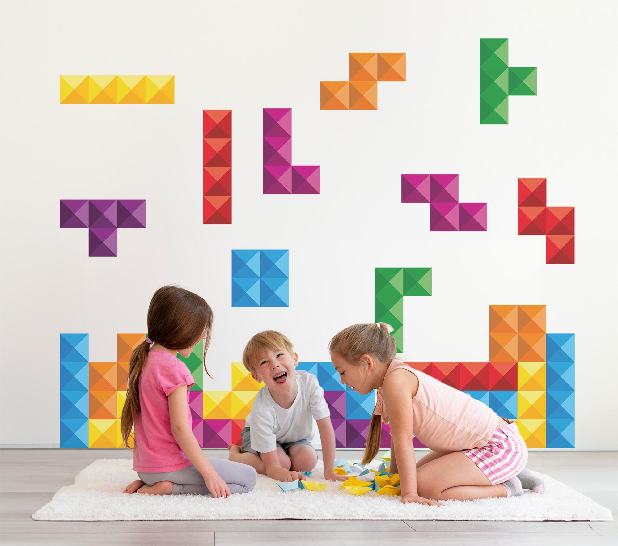 Tetris Wall Decal Tetris Game Wall Sticker Puzzle Video Game Wallpaper ...