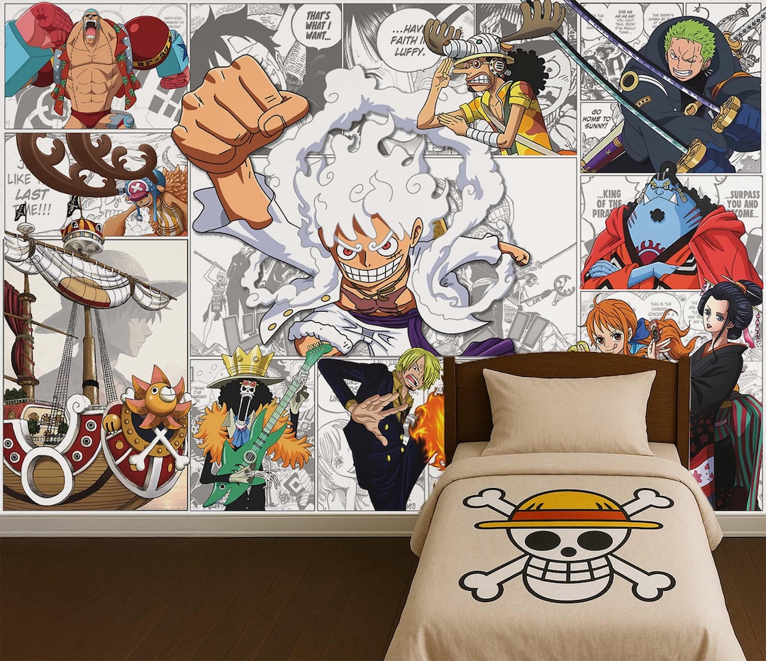 One Piece Wallpaper Japanese Anime Wall Decal Japan Manga Wall Sticker ...