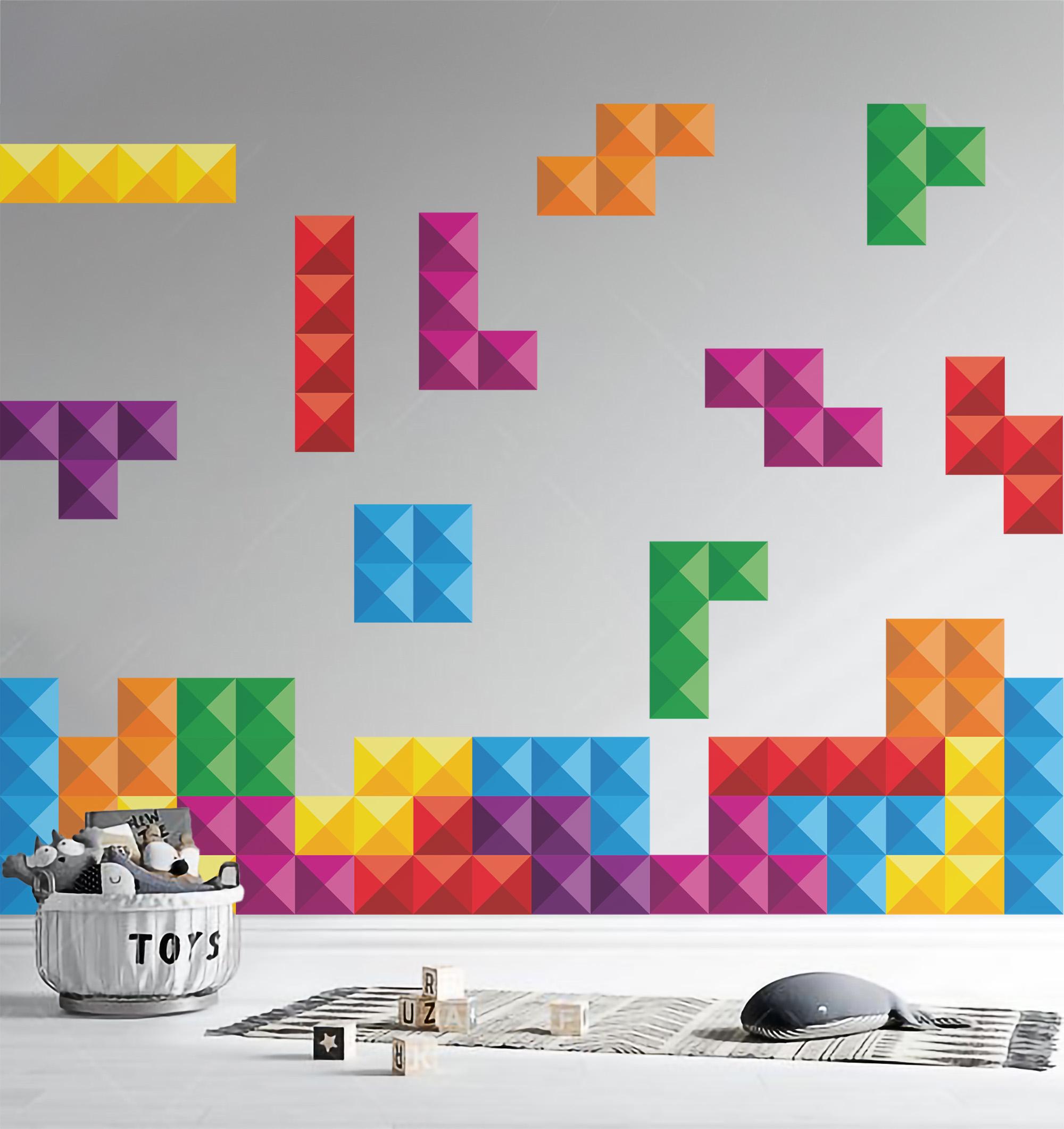 Tetris Wall Decal Tetris Game Wall Sticker Puzzle Video Game Wallpaper ...