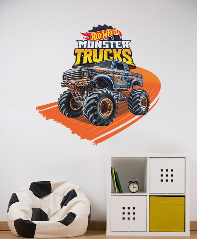 Monster Truck Wall Art Hot Cars Wall Decal Motorsports Wall Decal Car ...