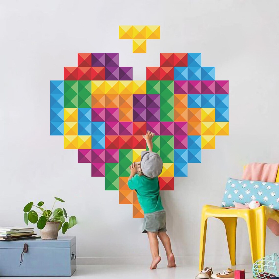 Tetris Wall Decal Puzzle Wall Sticker Puzzle Video Game Wallpaper ...