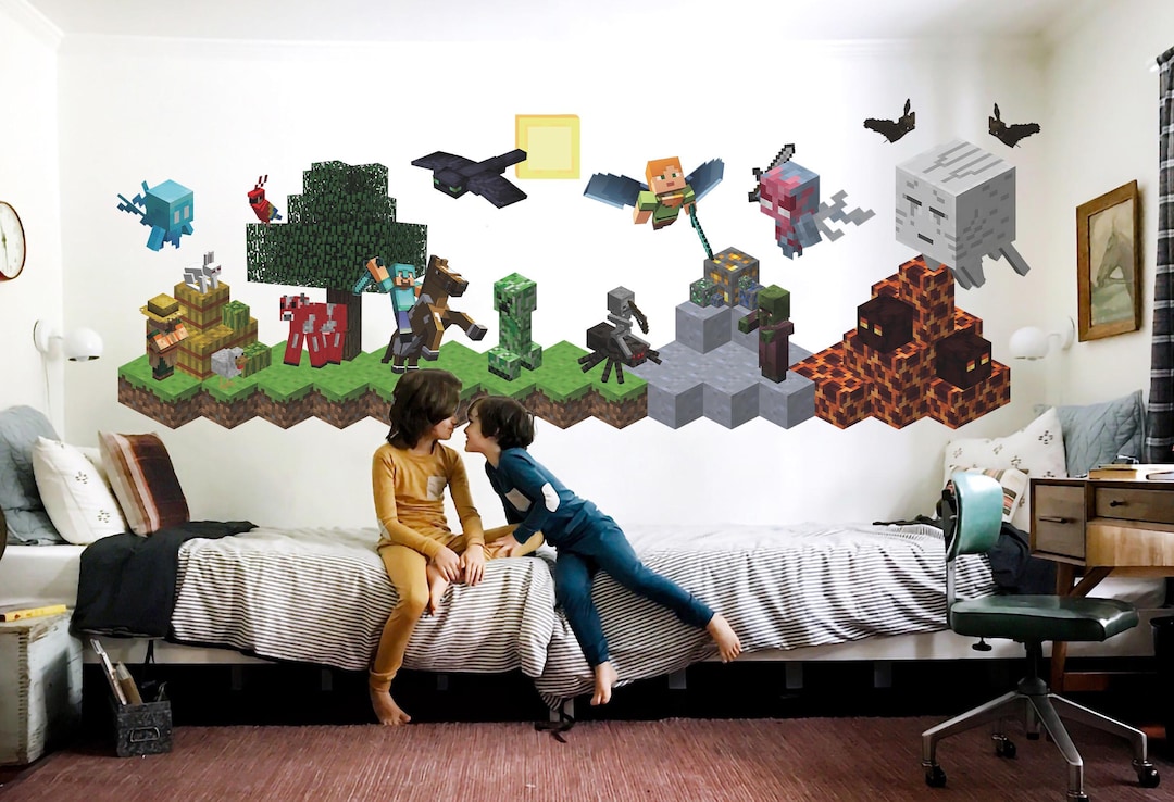 Removable Minecraft Wall Decal Minecraft Block Wall Sticker Grass Block ...