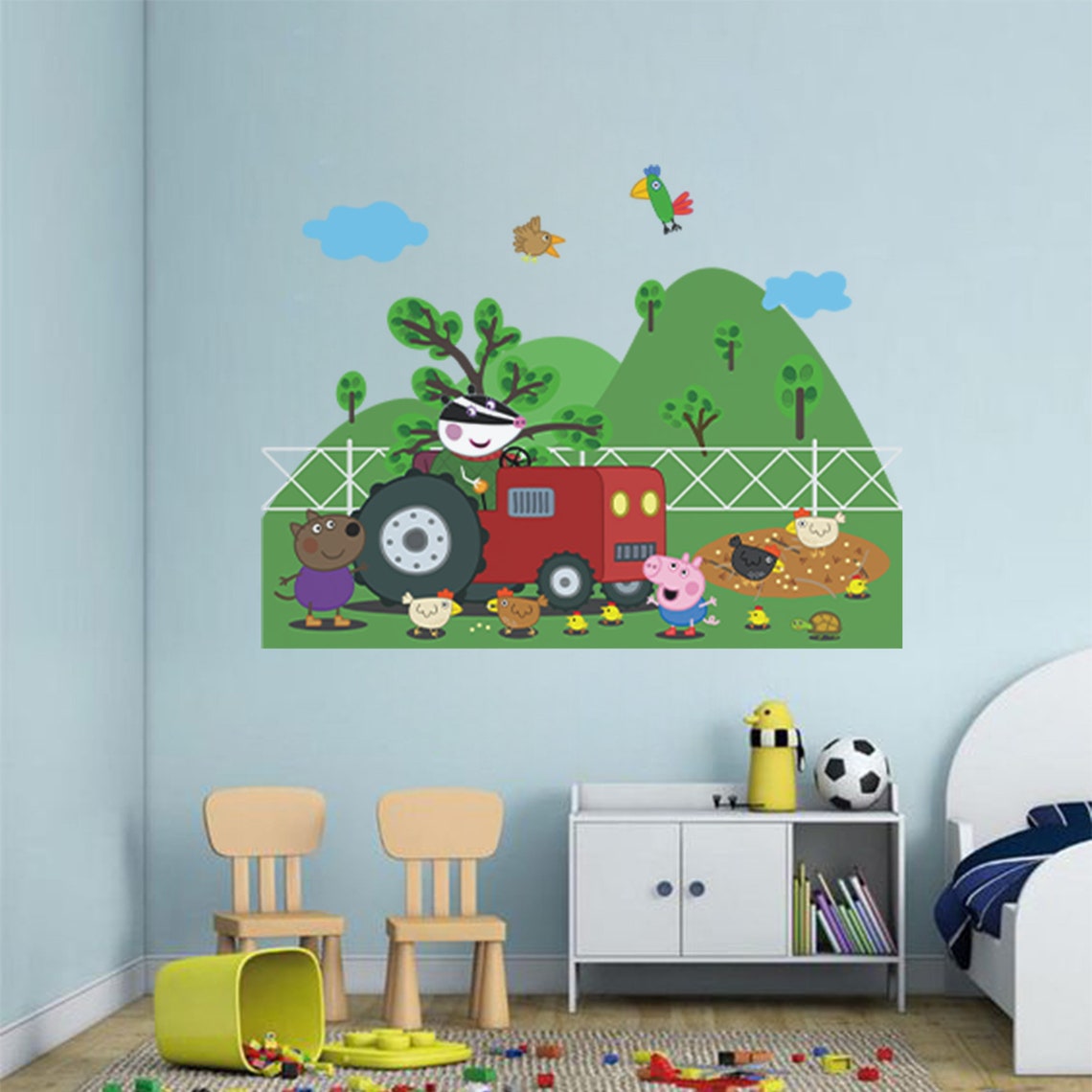 Peppa Pig Wall Decal Peppa Pig Wall Art Animal Wall Sticker Peppa ...
